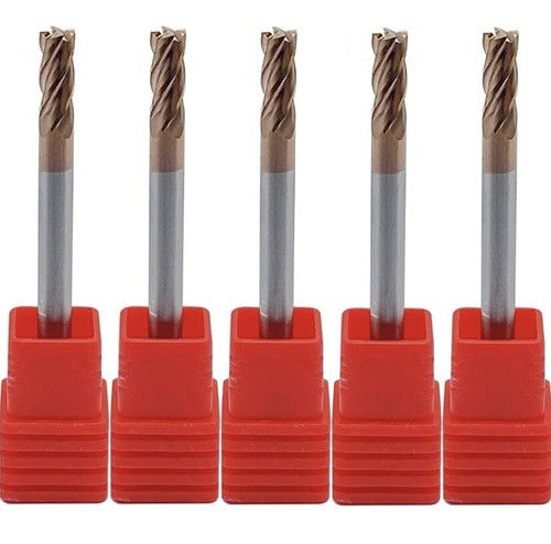 5pcs 4mm Solid Carbide End Mill 4 Flute HRC55 D4 x 50 -4F TiSiN Coat ...