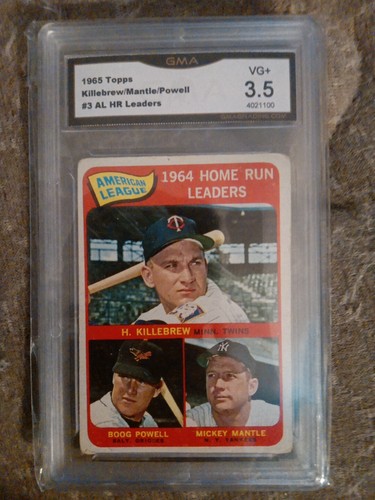 1965 Topps - League Leaders #3 Mickey Mantle, Harmon Killebrew, Boog ...