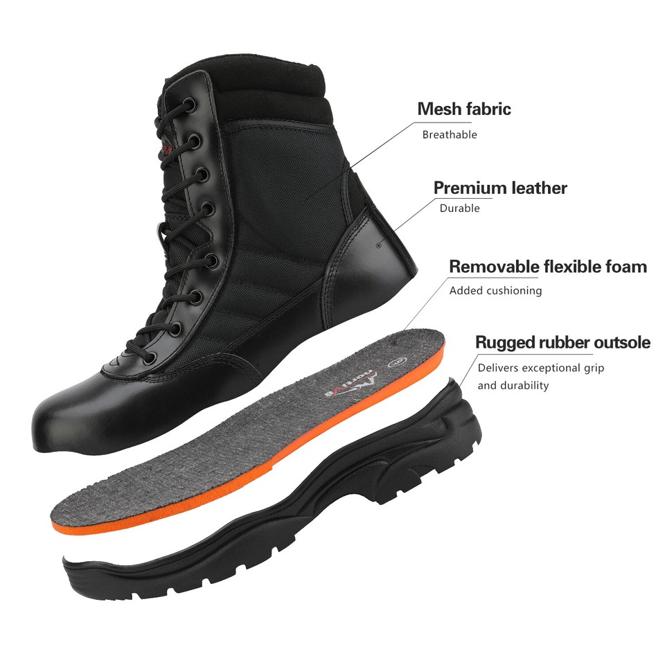 WIDE SIZE Brand New Men's Military Boots Army Combat Boots Tactical ...