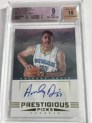 2012-13 Panini Prestige Picks Signature Anthony Davis Auto Rookie Card ...