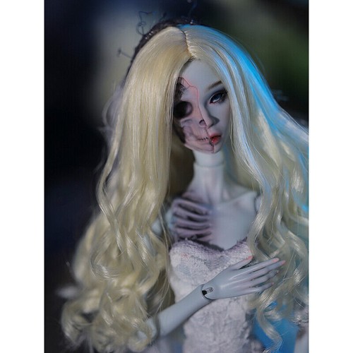 Resin Jointed 1/4 BJD Doll Full Set Zombie Girl Clothes Wig Face Makeup ...
