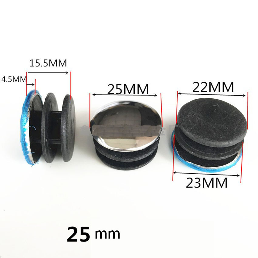20mm 22mm 25mm Round Stainless Steel Plastic Blanking End Cap Tube ...