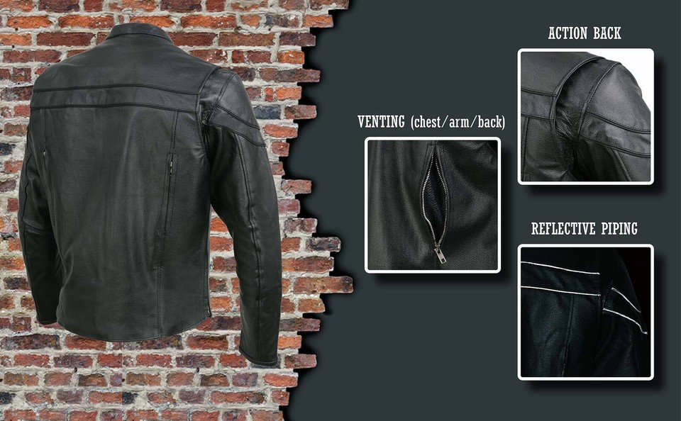 Event Leather 1408 Men's Sporty Scooter Crossover Motorcycle Leather ...