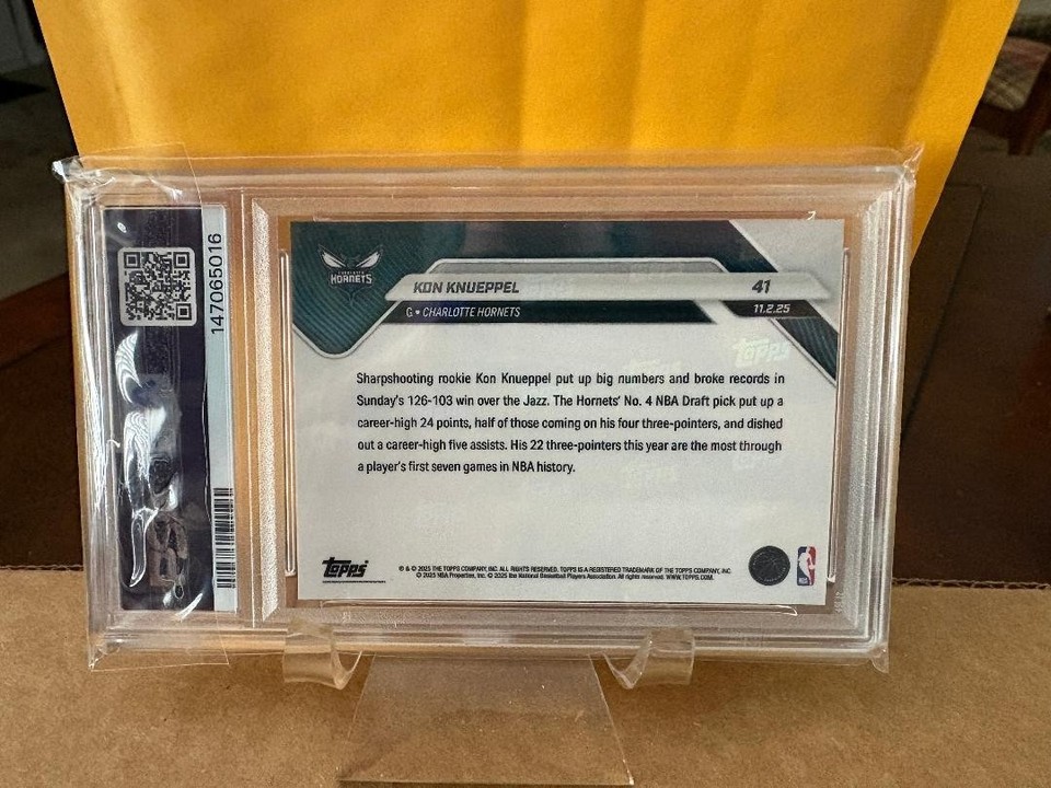 2025 TOPPS NOW KON KNUEPPEL GOLD FOIL ROOKIE CARD RC #D 37/50 PSA 9 ...