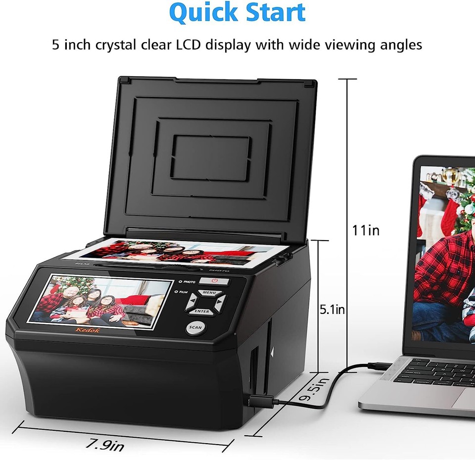 22MP Film&Slide Photo Multi-Function Scanner Convert Film to HD 22MP ...