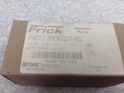York Frick 580A0231H02 6 Multi Spacer Check Valve New | eBay