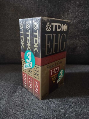 TDK E-HG Extra High Grade T-120 VHS Video Tapes 3 Packed Factory Sealed ...