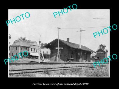 OLD 6 X 4 HISTORIC PHOTO OF PERCIVAL IOWA THE RAILROAD DEPOT STATION ...
