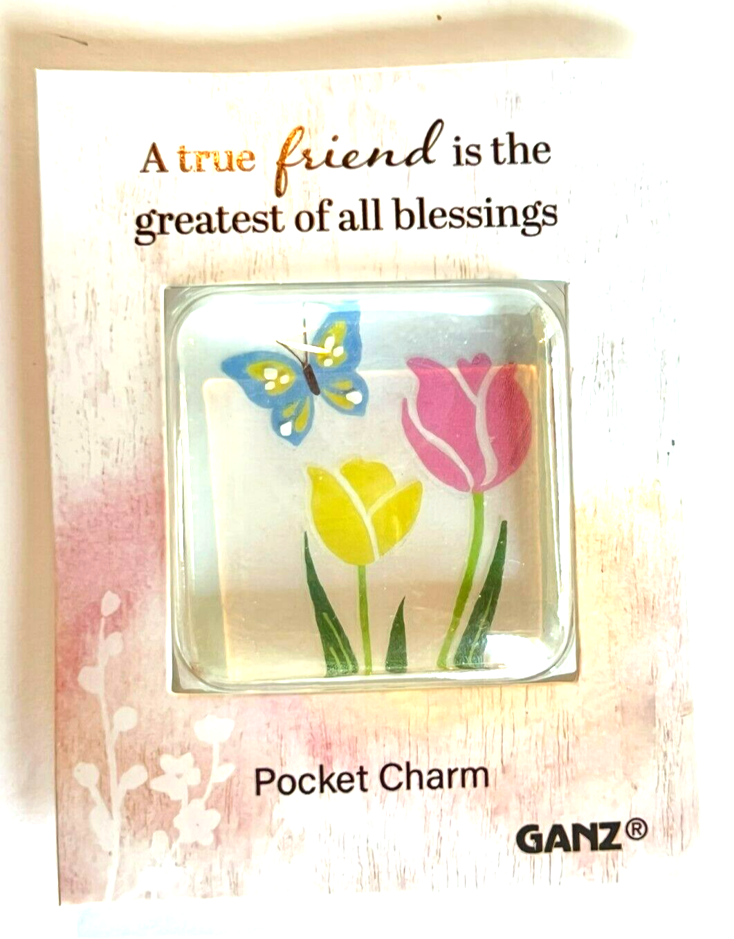 Ganz Glass DOVE Token Packaged in Card "Faith Gives You Wings" 1 1/2 ...