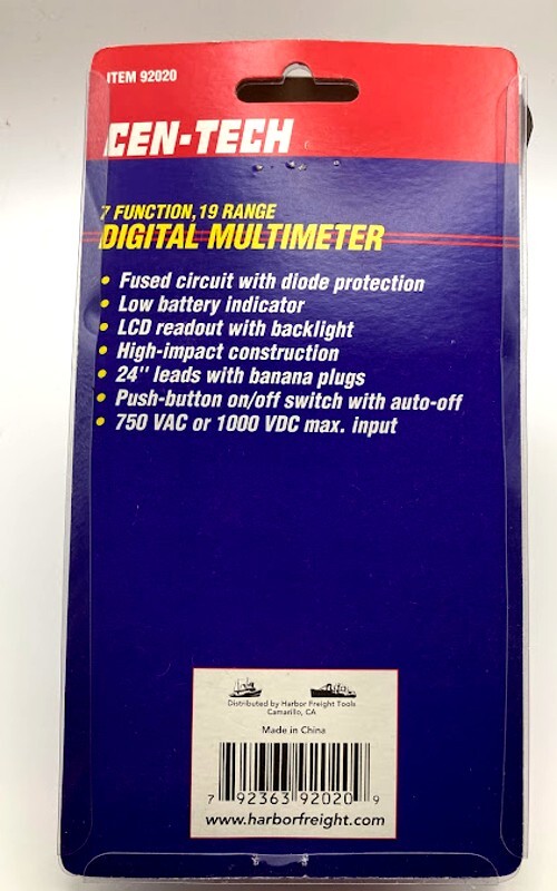 New Cen-Tech 7 Function 19 Range Digital Multimeter #92020 | eBay