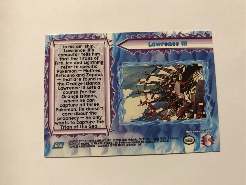 Pokemon Topps The Movie 2000 Vintage Lawrence III Holo Foil #14 | eBay