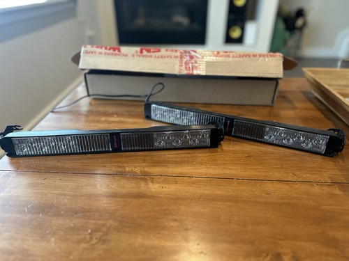 2x Whelen Slimlighter Blue/White Windshield Dash Emergency Lights | eBay