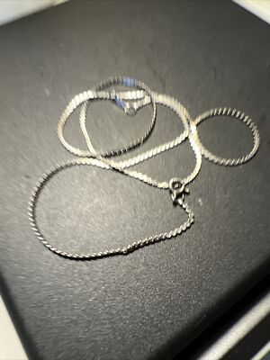 Elegant 925 Sterling Silver Thin Vintage Chain Necklace 18" #HKK | eBay