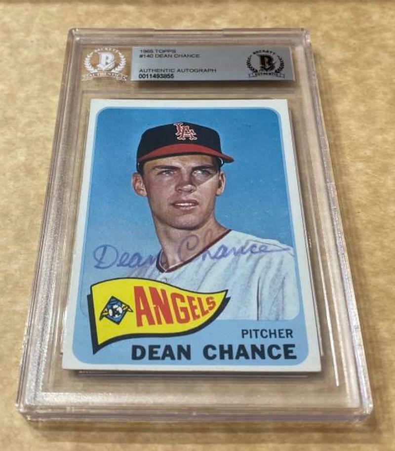 1965 TOPPS DEAN CHANCE ANGELS SIGNED CARD BECKETT AUTHENTIC AUTOGRAPHED ...