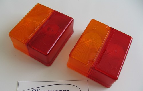 2 x BRITAX 9089 SQUARE REAR LIGHT LENS TRAILER PART FIT TO IFOR ...