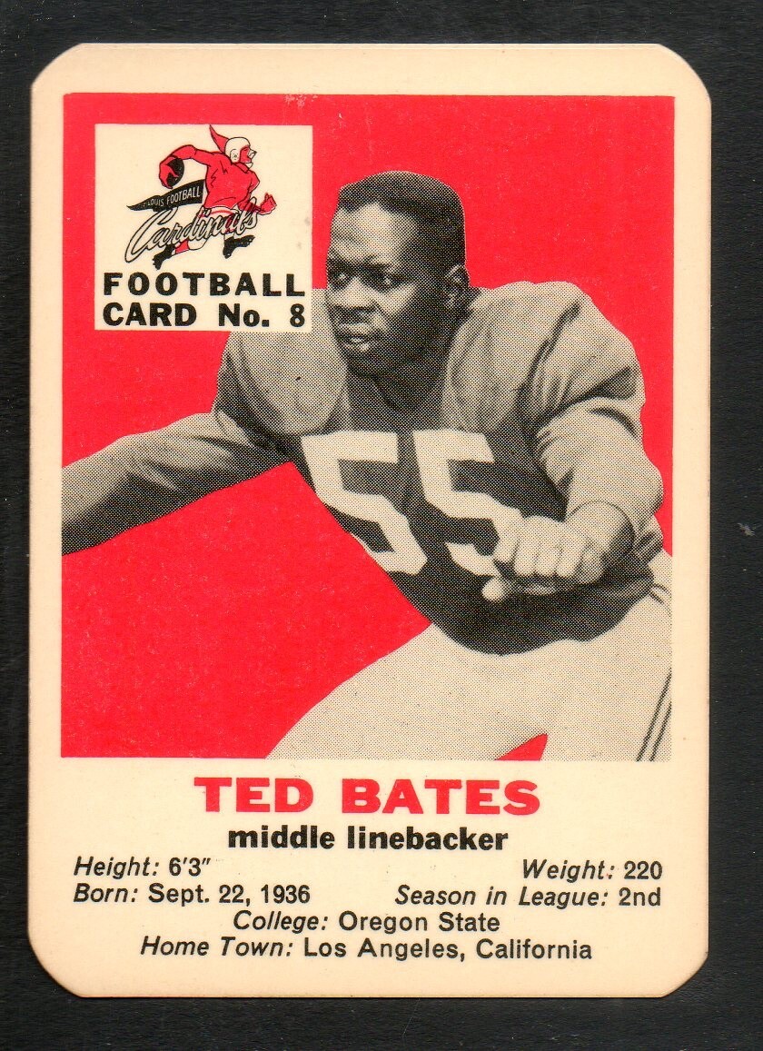 1960 Mayrose Football Card #8 Ted Bates-St. Louis Cardinals Near Mint ...