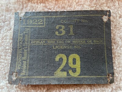 Rare 2-digit 1922 Pa Pennsylvania Resident Hunting License 29 County 31 ...