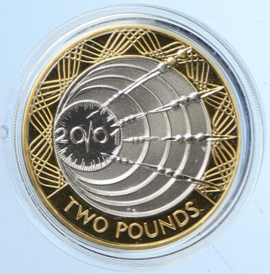 2001 UK BRITAIN Elizabeth II MARCONI TELEGRAPH SILVER 2 Pounds Coin ...