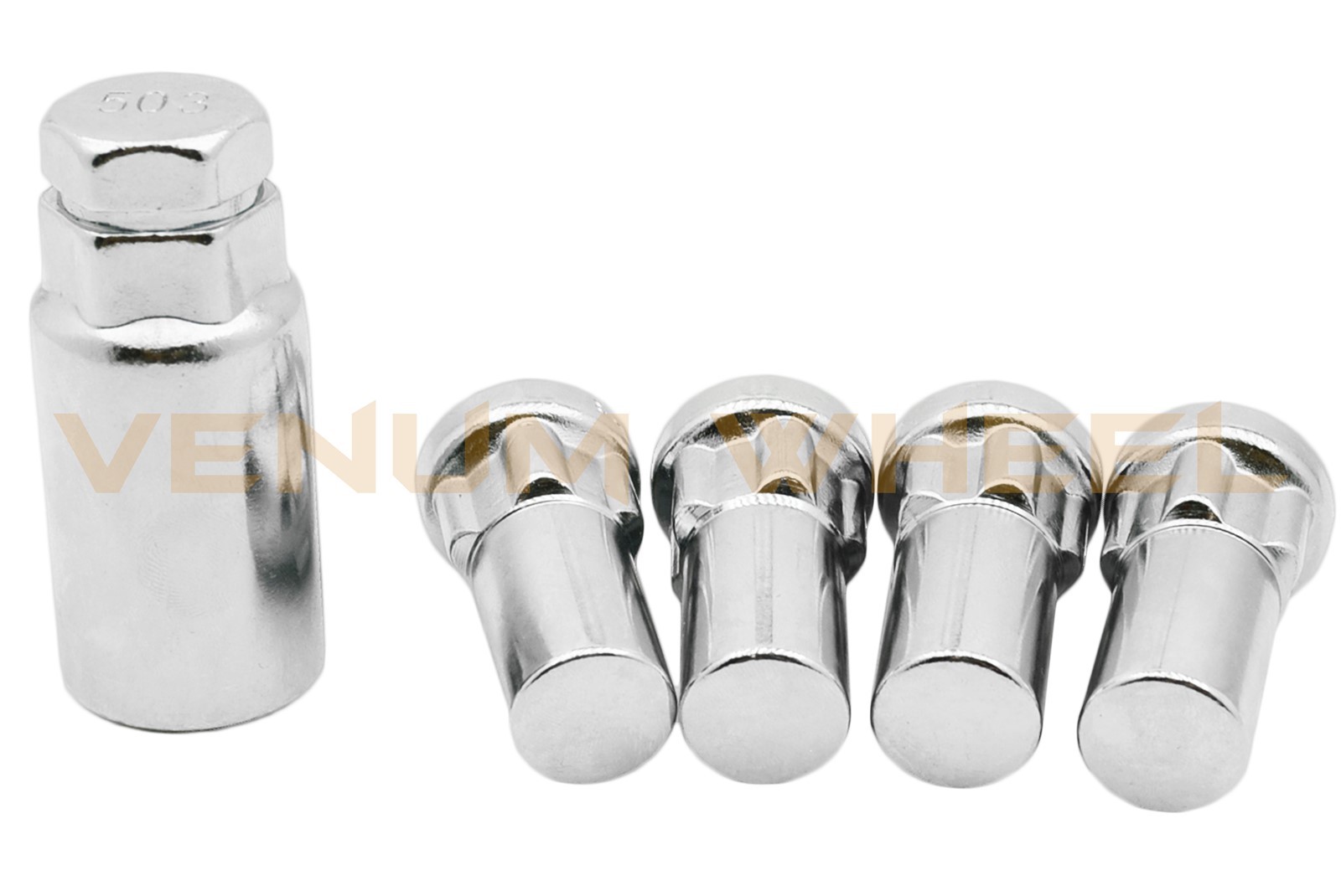 5pc 2" Tall Chevrolet GMC Toyota Dodge Ford Chrome Anti-Theft Wheel ...