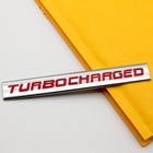 3D Metal Red Chrome TURBOCHARGED Emblem Supercharged Turbo Logo Car SUV ...