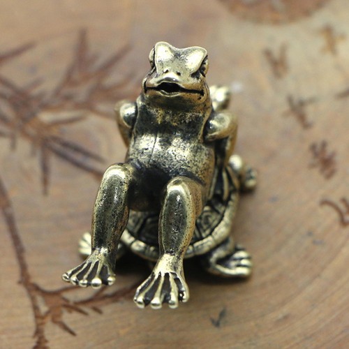 Vintage Style Cute Frog Turtle Statue Toy Action Figurine For Table ...