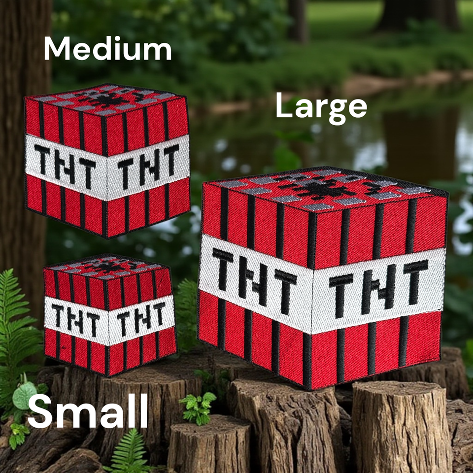 TNT Minecraft Embroidery Patch Multi Sizes 3.80" - 6.80" | eBay