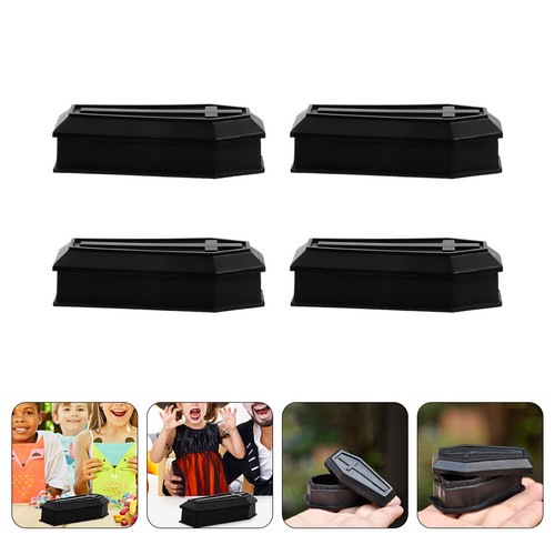 4 Pcs Small Coffin Boxes PVC Candy Boxes with Lid for Halloween Party ...