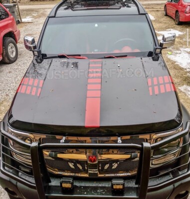 Gradient HOOD & FENDER stripe stripes decals fits any 2007-2011 Dodge ...