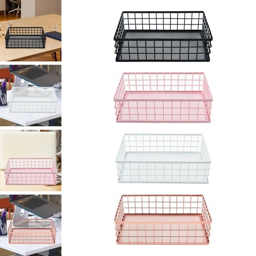 Metal Wire Baskets Mesh Storage Box, Organizer for Home Office Bathroom ...