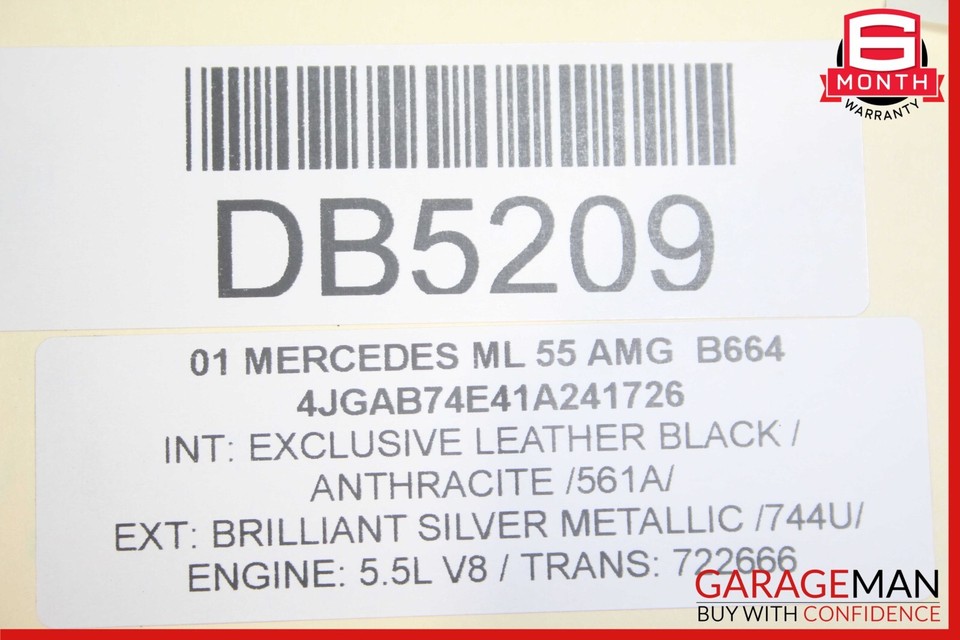 00-03 Mercedes W163 ML55 AMG M113 Complete Engine Motor Block Assembly ...