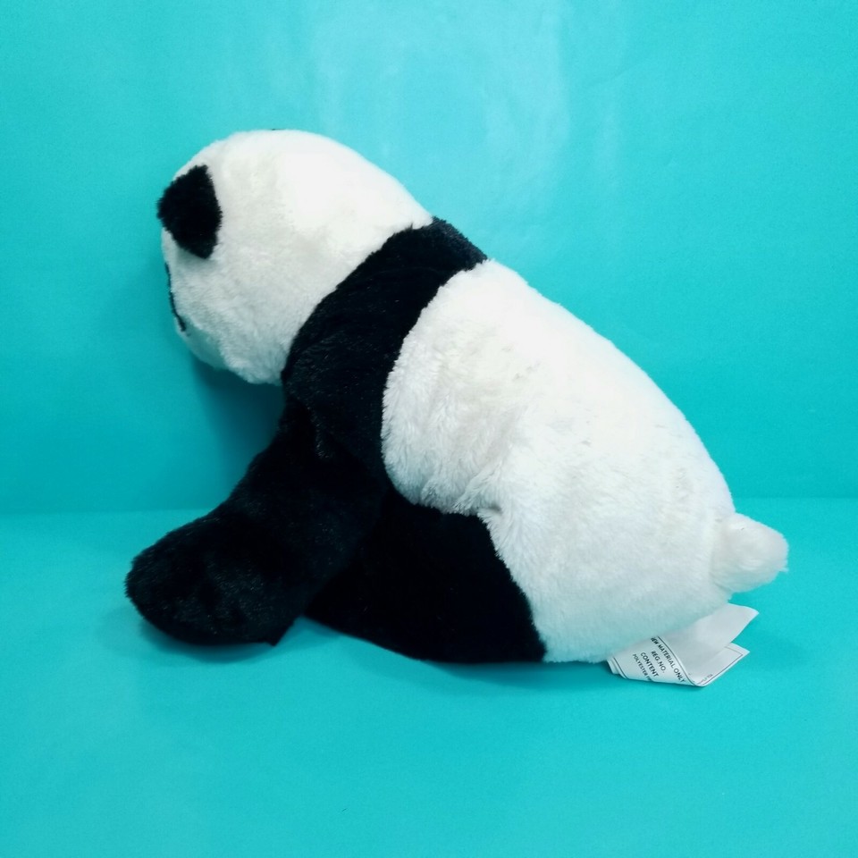Ikea Panda Bear Plush Kramig Black White 12" Long Stuffed Animal Soft ...