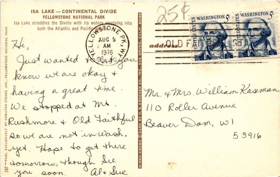 YELLOWSTONE NATIONAL PARK, ISA LAKE, CONTINENTAL DIVIDE, MR. RUSH ...