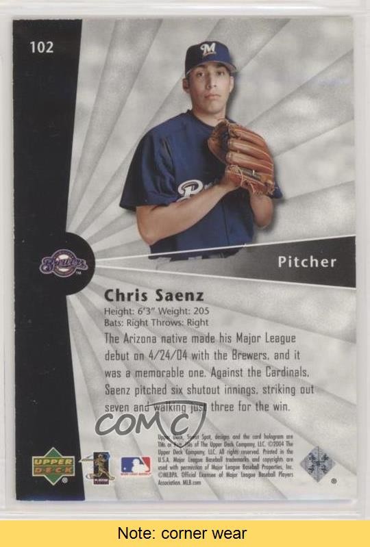 2004 Sweet Spot Beginnings Wood Variation 24/99 Chris Saenz Rookie RC ...
