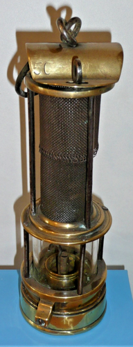 Joseph Cooke, baby clanny, miners lamp 20cm, stamped JCB on the flip ...