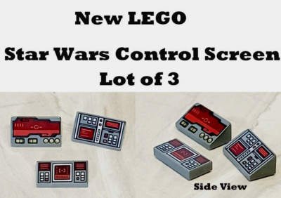 New LEGO Star Wars Control Panel Set Lot of 3 Dark Red Screens Two ...