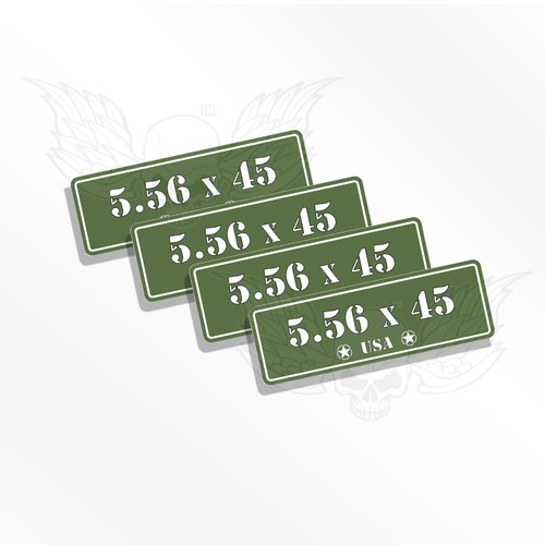 Ammo Can Decals 5.56x45 - 4 Ammo Can Stickers - 5.56 x 45 Ammo Can ...