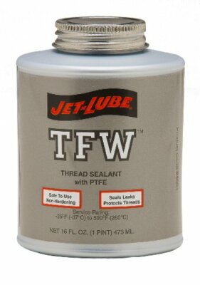 Jet-Lube TFW Multipurpose Thread Sealant with PTFE, 1 pt Brush Top Can ...