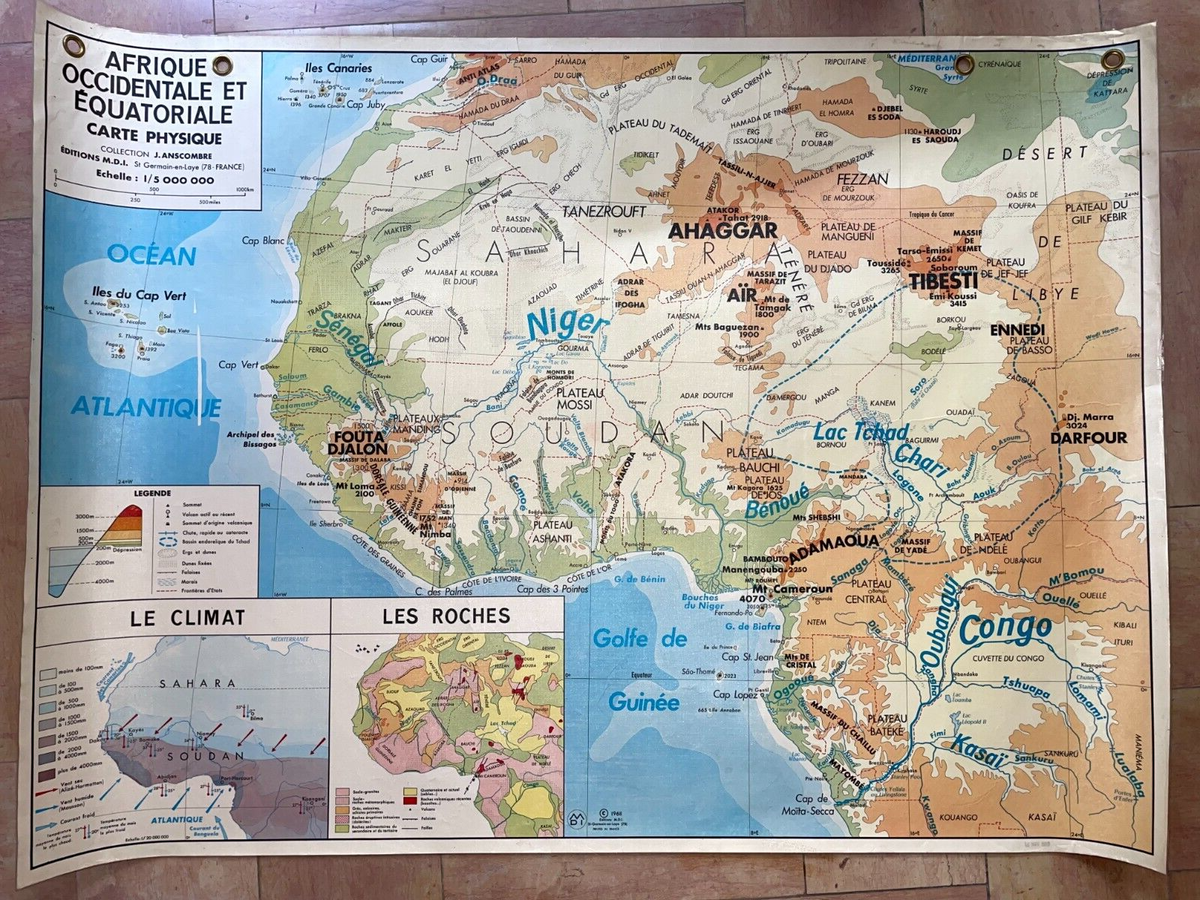 Physical Map Of West Africa This Physical Africa Wall Map By National
