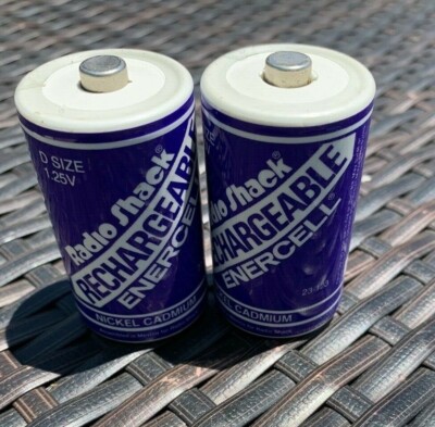 Radio Shack vintage batteries rechargeable enercell nickel cadmium size ...