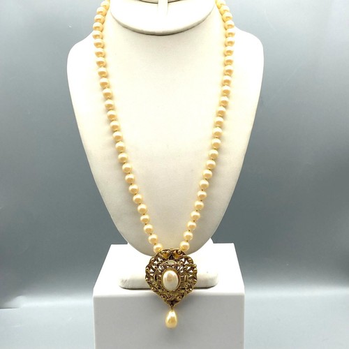 Vintage Avon Romantic Interlude Brooch and Enhancer Pendant on Lustrous ...