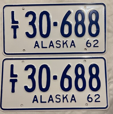 LICENSE PLATE PLATES ALASKA TRUCK 30 688 1962 Pr. | eBay