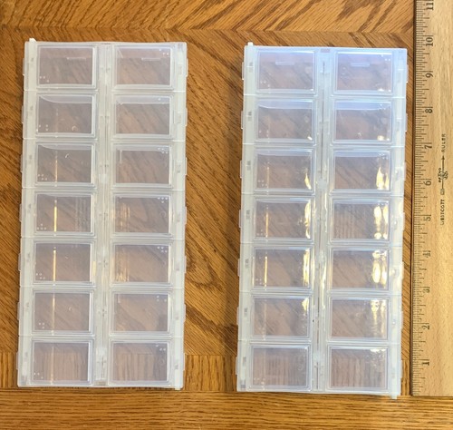 2 Plastic Small Craft Items Organizer Boxes- 20 Compartments-Open 7 @ a ...