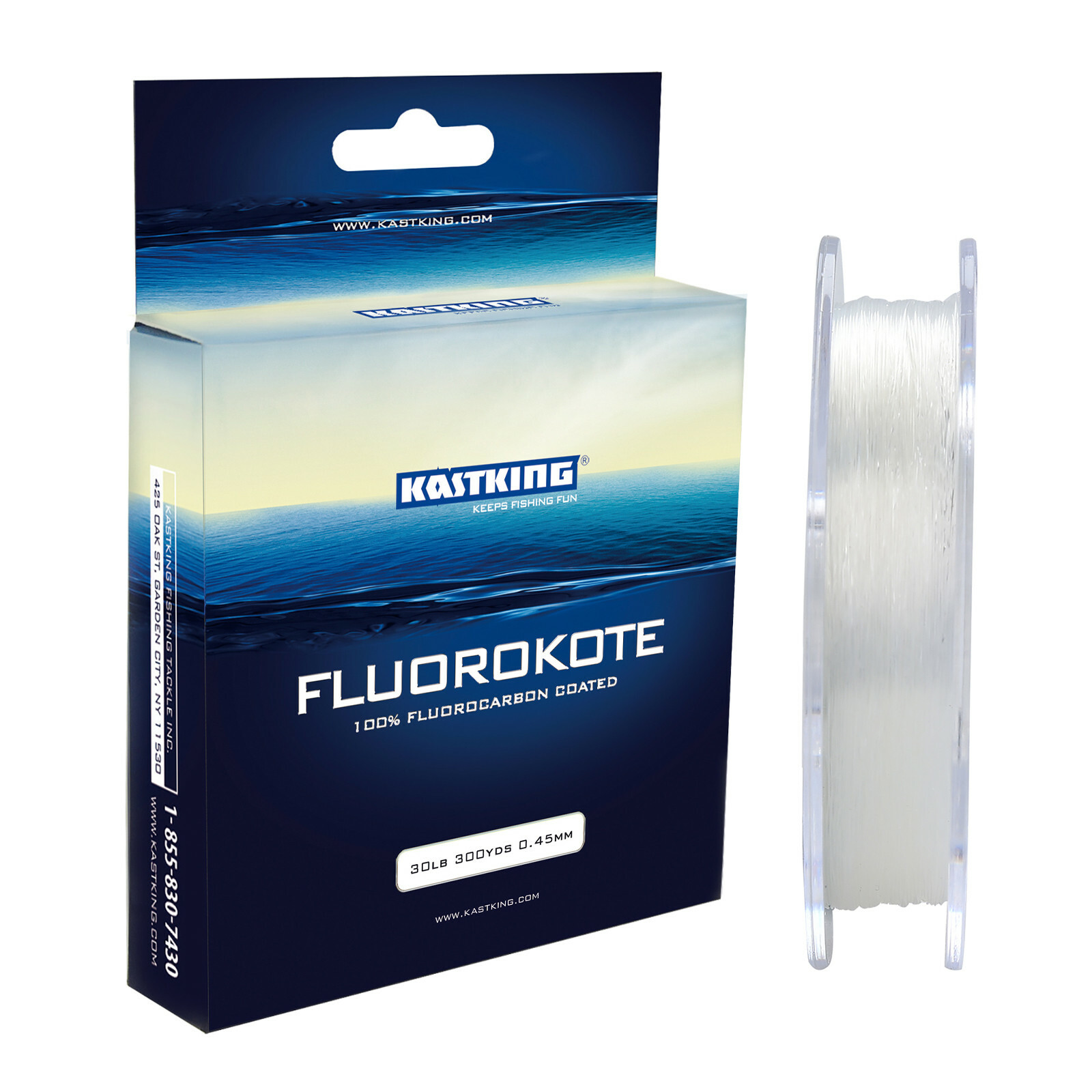 KastKing Fluorokote Fishing Line 300Yds 4-30lbs Fluorocarbon Coated ...