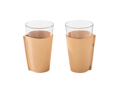 CIPI complementi arredo CHEERS coppia bicchieri vetro rivestito cuoio naturale | eBay