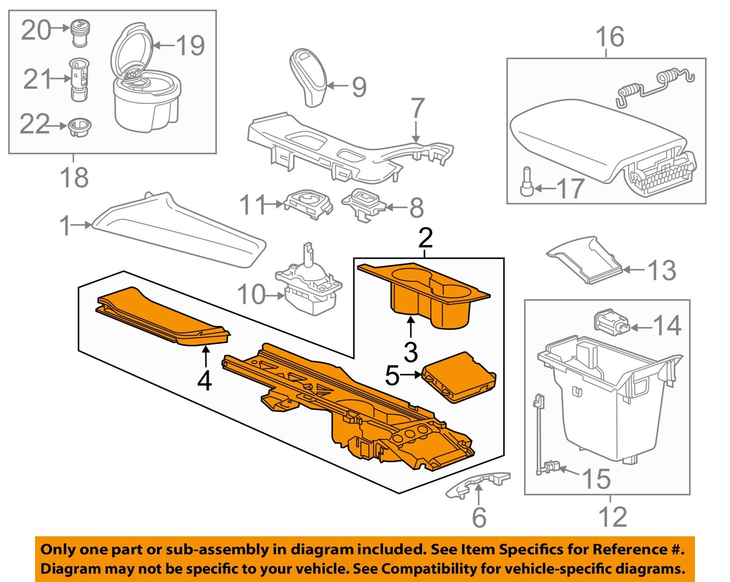 GM OEM 2017 XT5 Console Center Console-Cup Holder 84093672 | eBay