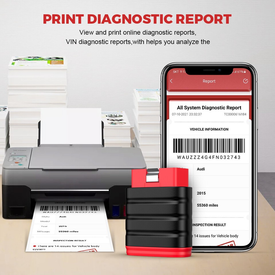 Bidirectional OBD2 Scanner All System Car Diagnostic Tool EPB Oil Reset ...