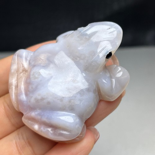 Natural Crystal Mineral Specimen.Geode Agate. Hand-carved FROG. Statue ...