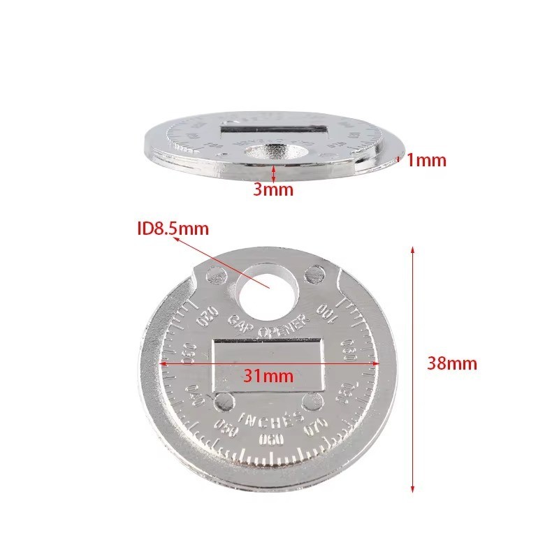 SPARK PLUG GAP ADJUSTING TOOL METRIC / IMPERIAL FEELER GAUGE Caliber ...