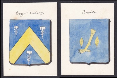 19. Jh. Boyer de Choisy Basire Frankreich France Wappen coat of arms ...