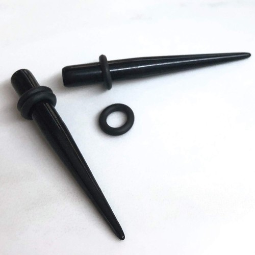 36PC Gauges Kit Black Acrylic Taper Plug 14G-00G Ear Stretch O-Rings ...
